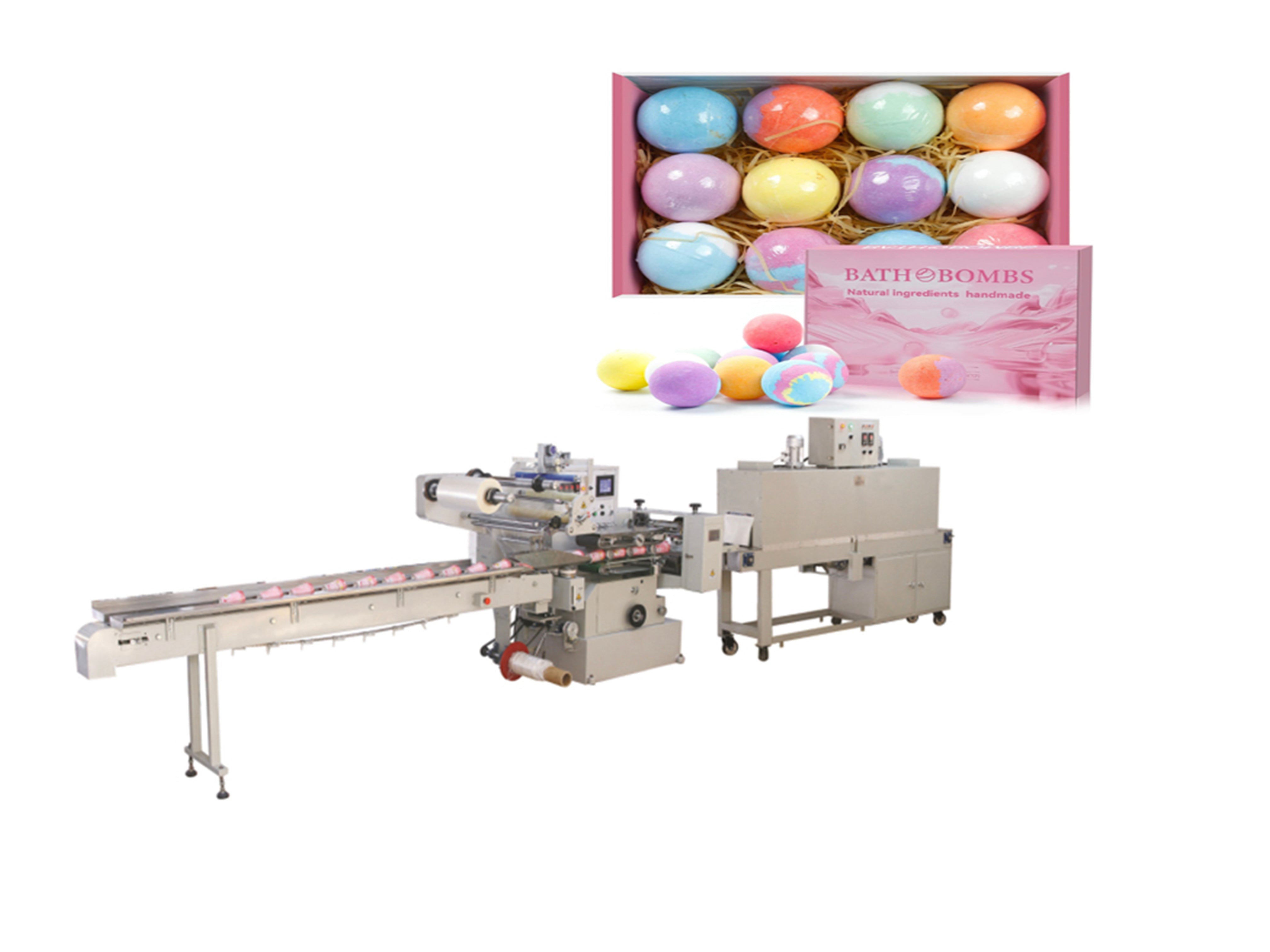 Packaging of Bath Bombs with a Shrink Wrap Machine – CECLE Machine