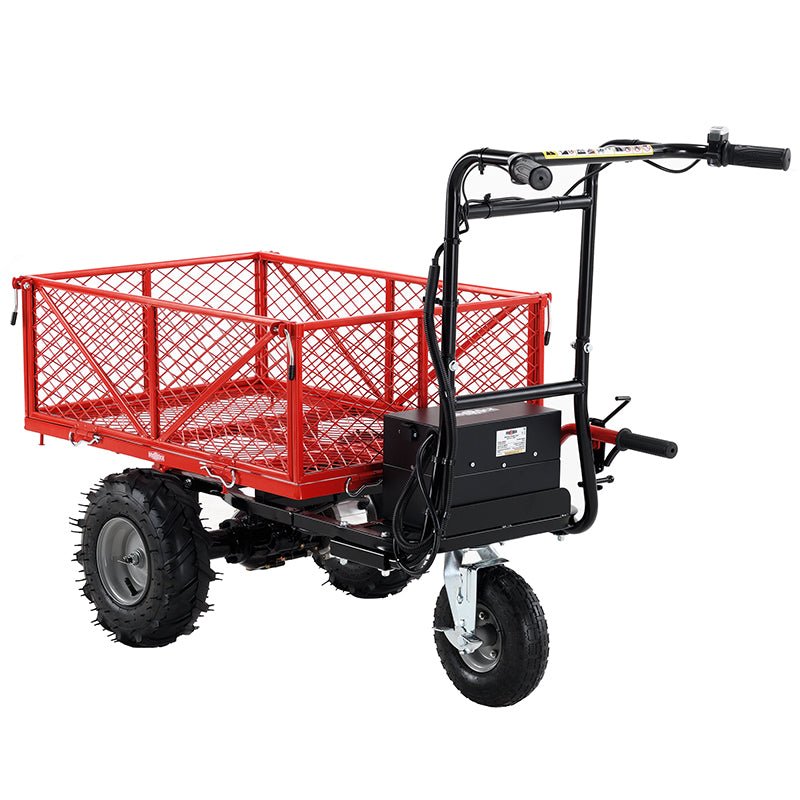 Wheelbarrow Utility Cart Electric Powered Cart 48V28Ah 500W Capacity 5 ...